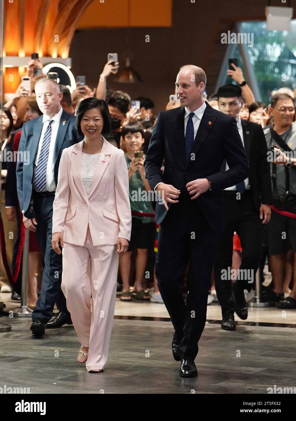 The Prince of Wales with Sim Ann, Senior Minister of State in the ...
