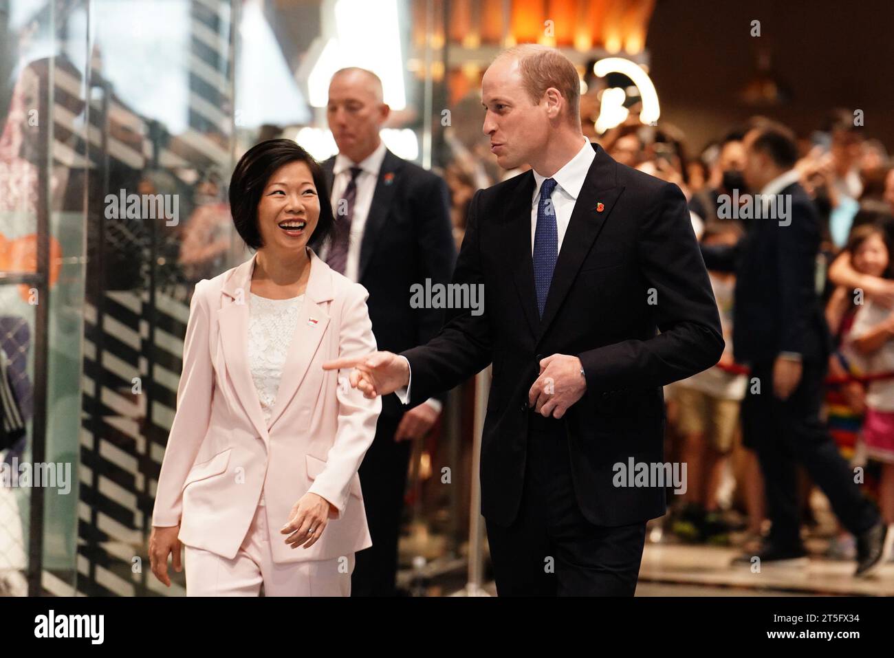 The Prince of Wales with Sim Ann, Senior Minister of State in the ...