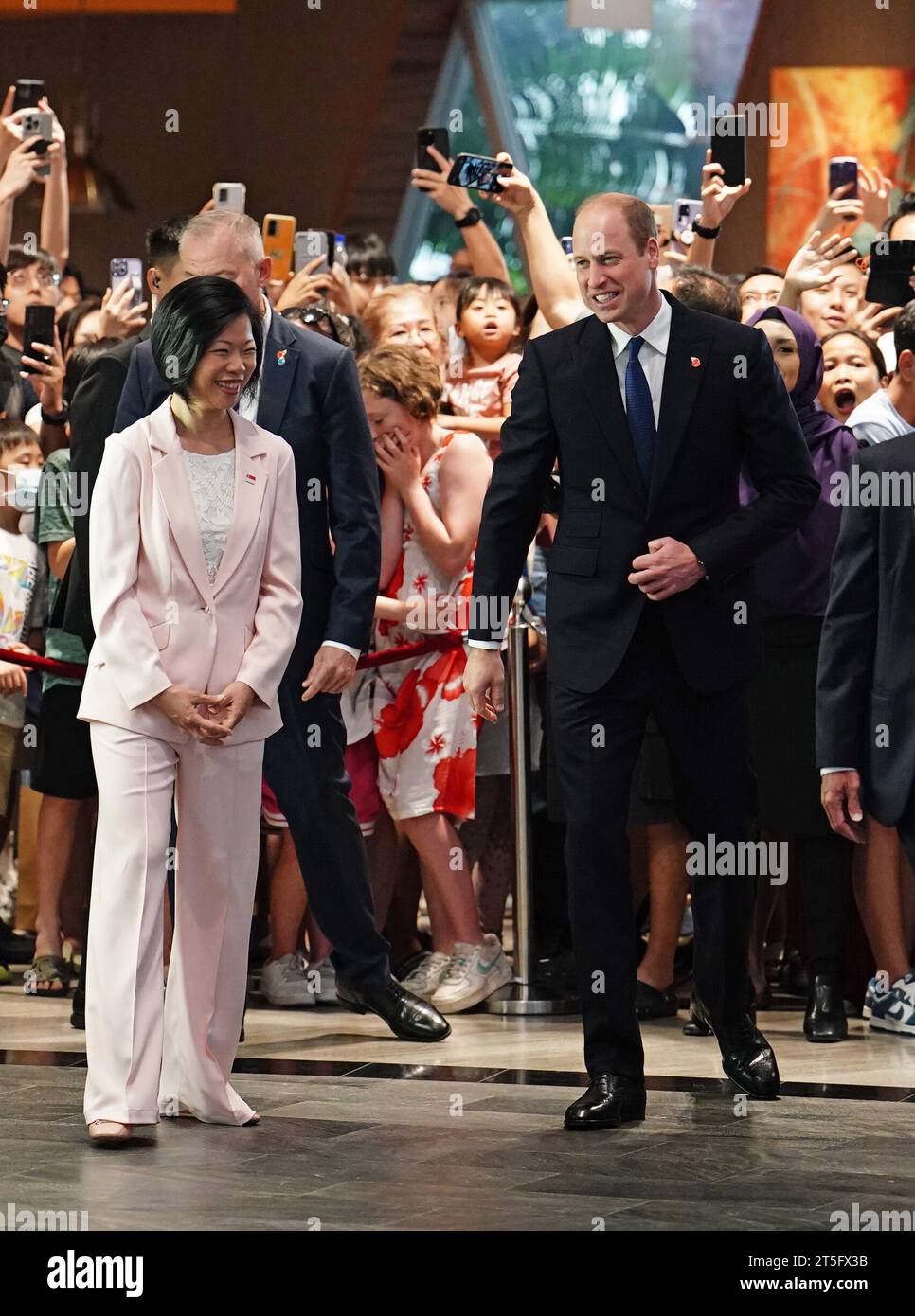 The Prince of Wales with Sim Ann, Senior Minister of State in the ...