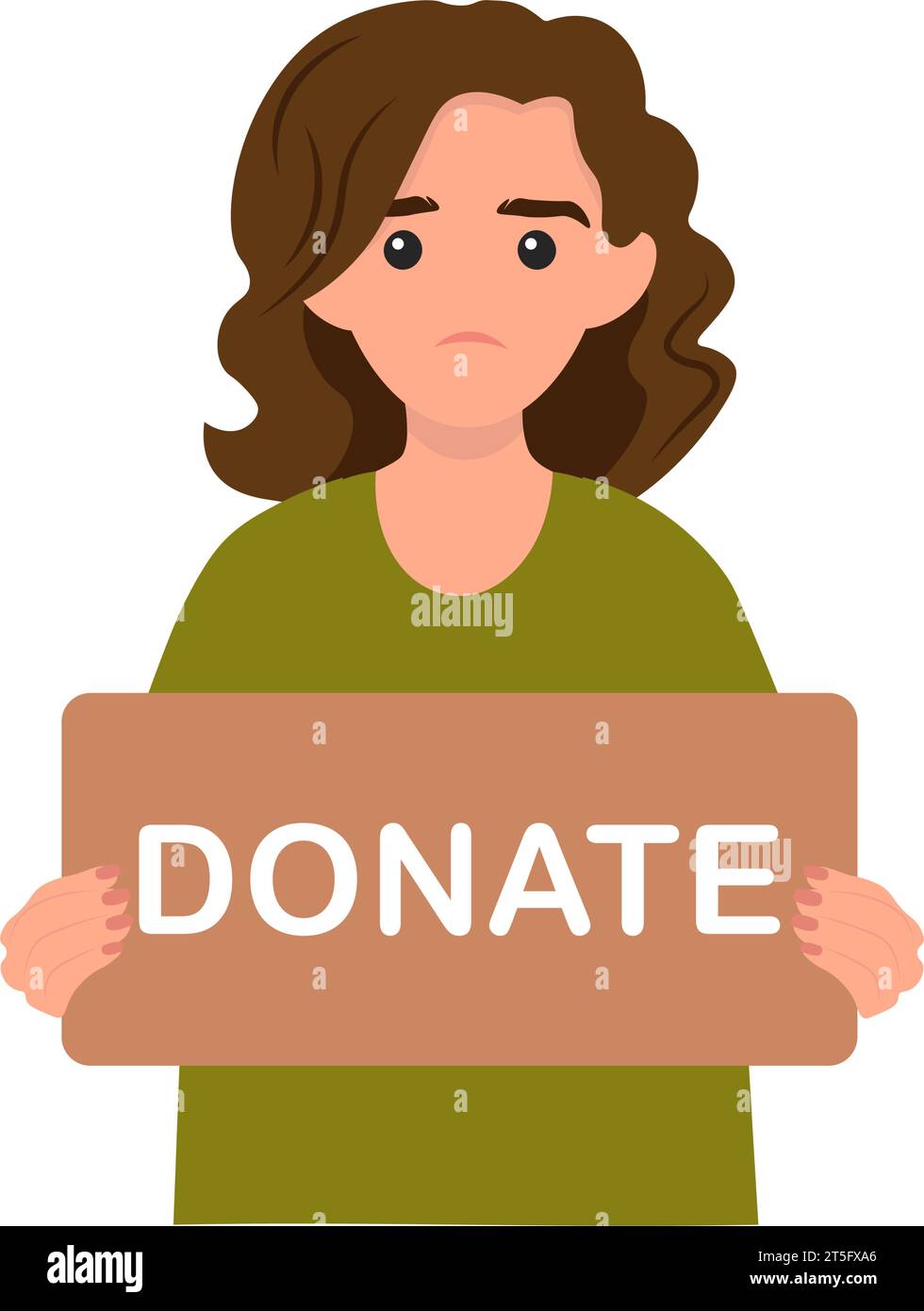 Donation and charity concept. Volunteer woman holding in hands ...