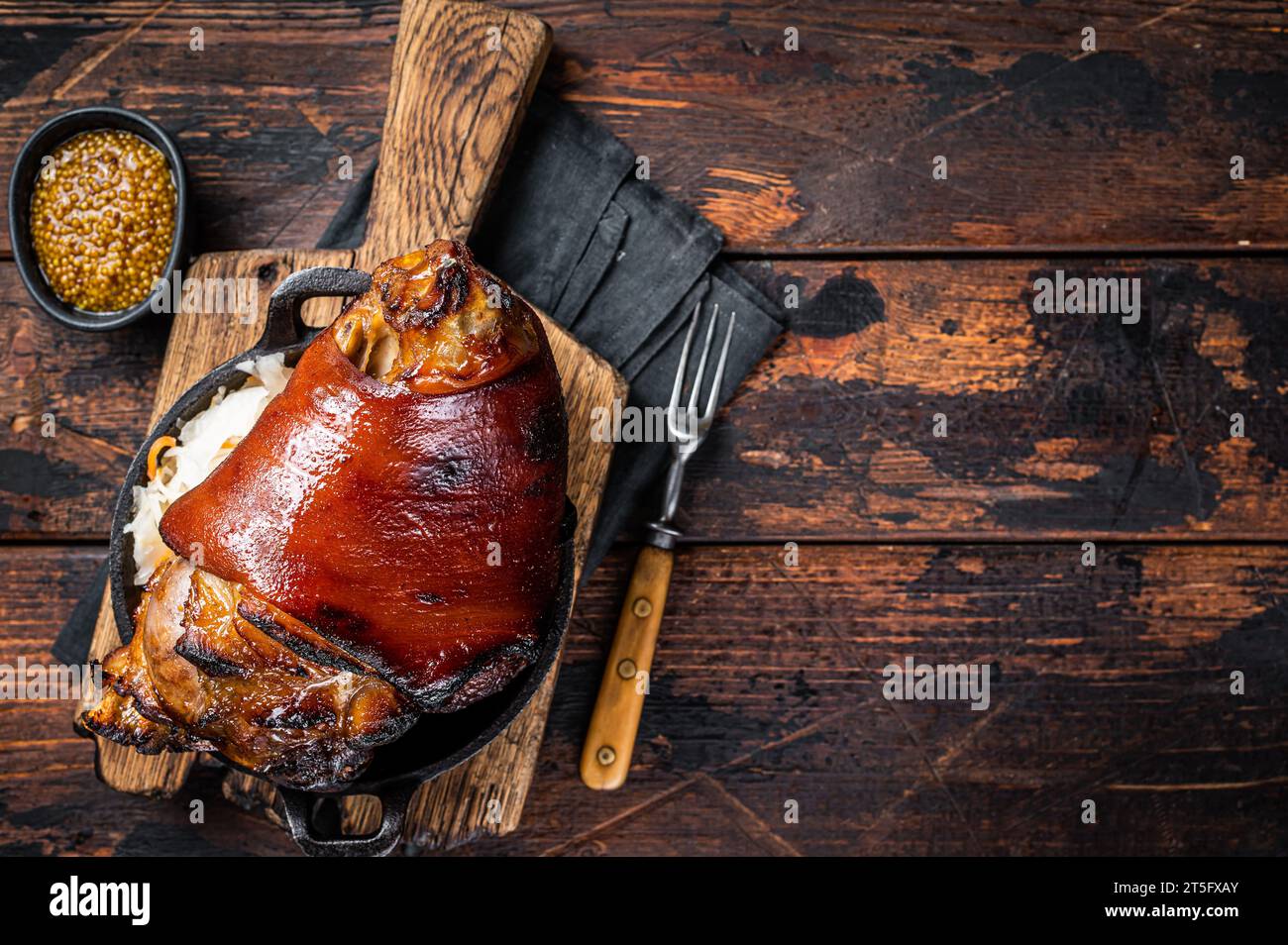 Bavarian Schweinshaxe Roast pork Hock Ham, knuckle with Sauerkraut ...