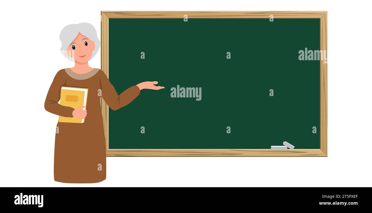 Female old teacher in classroom. School and learning concept, teacher's ...