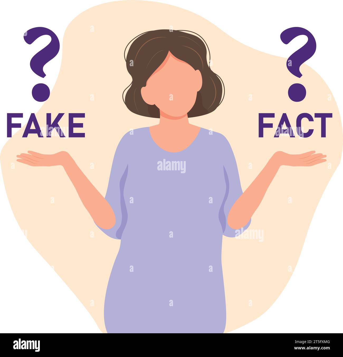 Woman shrugging with a curious expression and trying to choose between ...