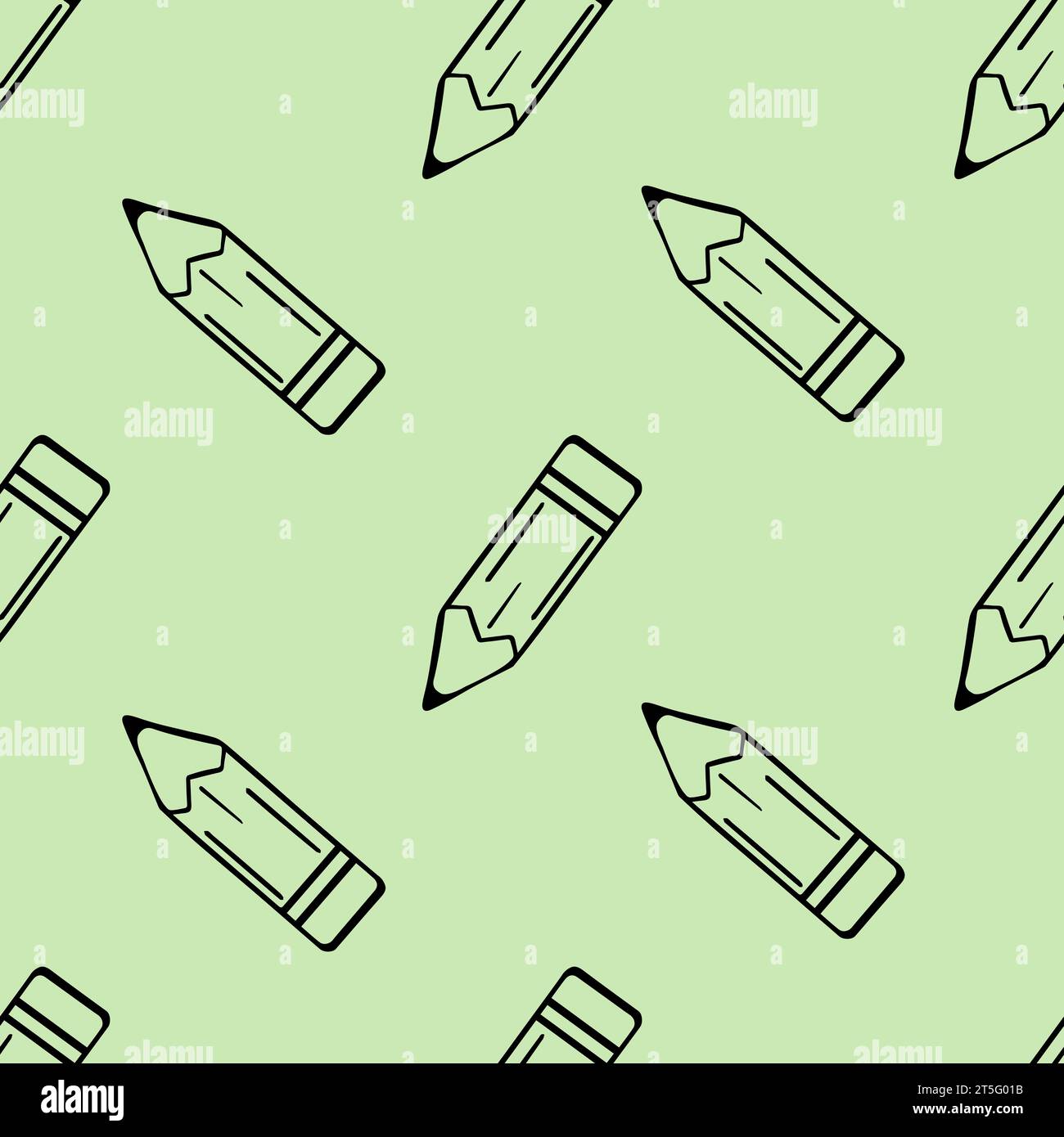 Seamless monochrome pencil in doodle style pattern background Stock ...