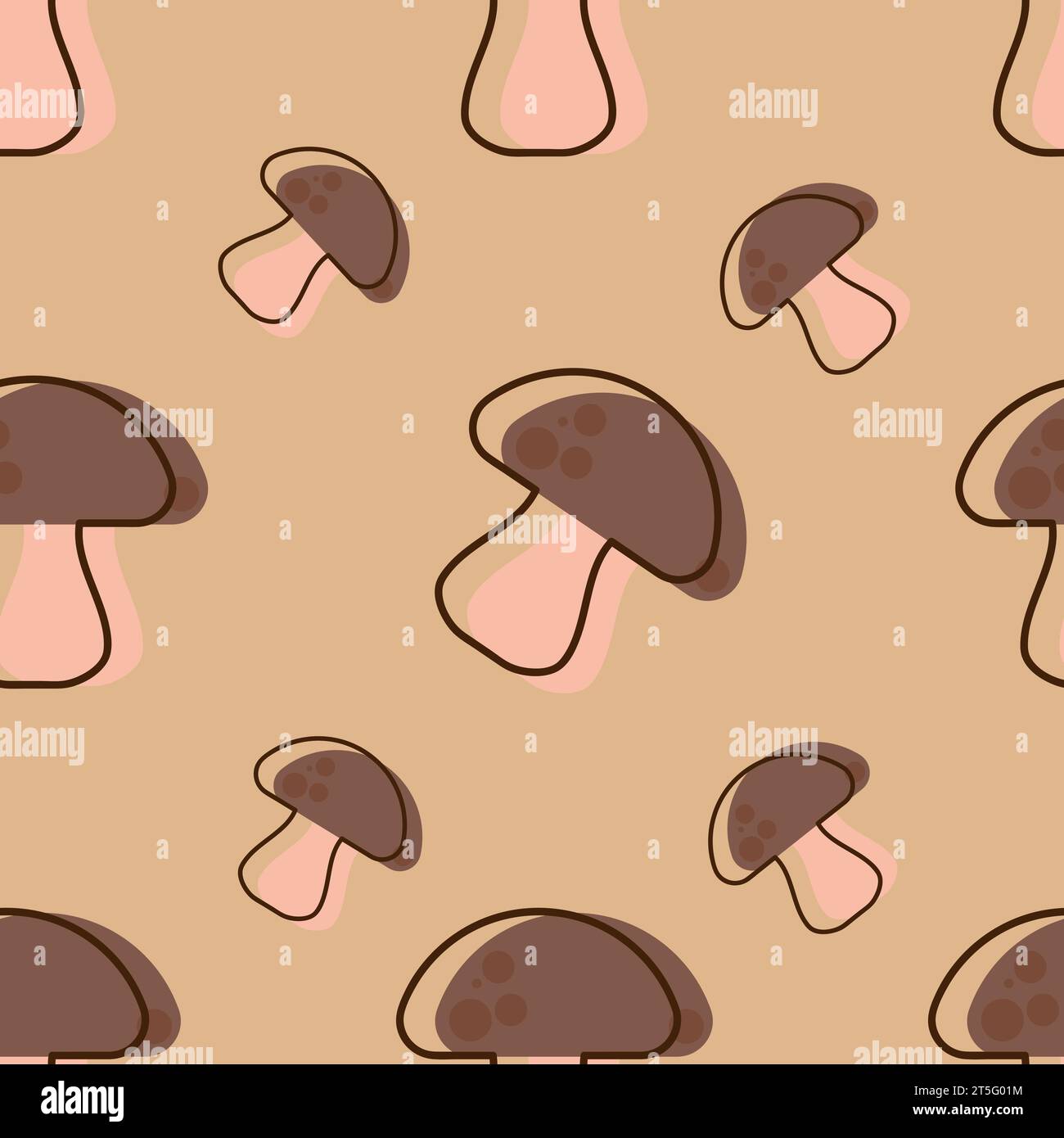 Mushroom pattern design. Autumn nature wallpaper. Wild forest pattern ...