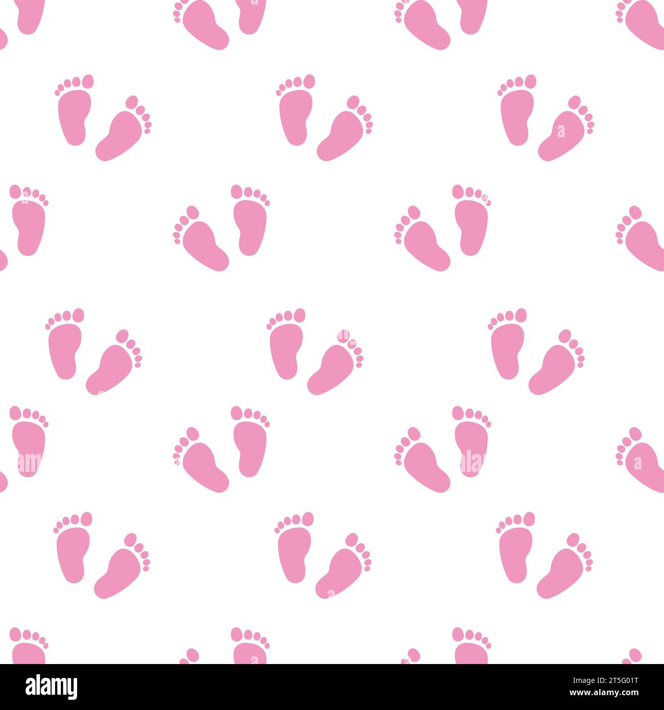 Cute Pink Little Baby Feet Vector Pattern.Baby Shower. Simple Bright ...
