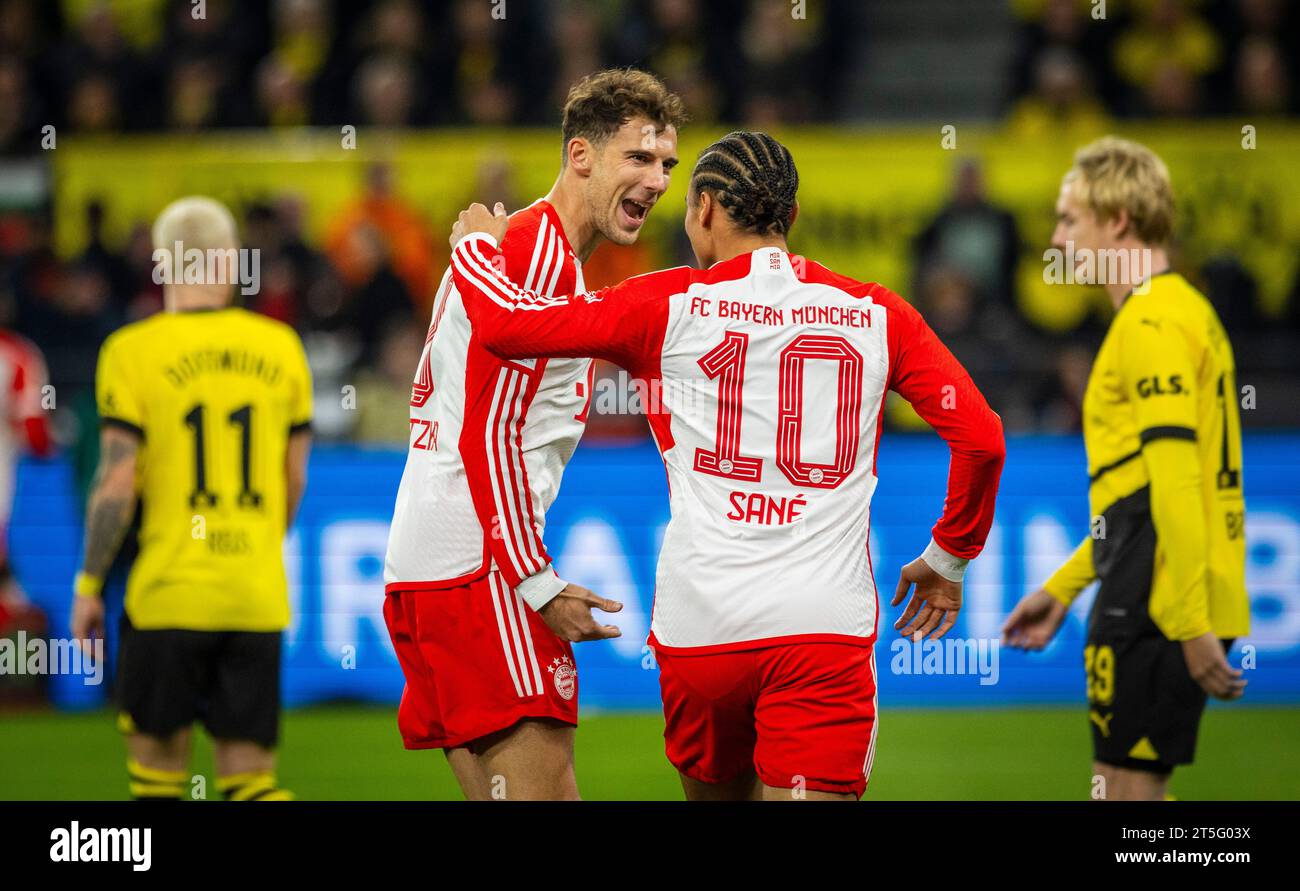 Dortmund, Germany. 04th Nov 2023. Leon Goretzka (Muenchen) Leroy Sane ...