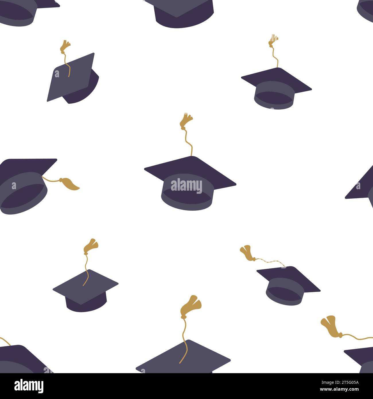 Graduation cap seamless pattern background icon. Higher education ...