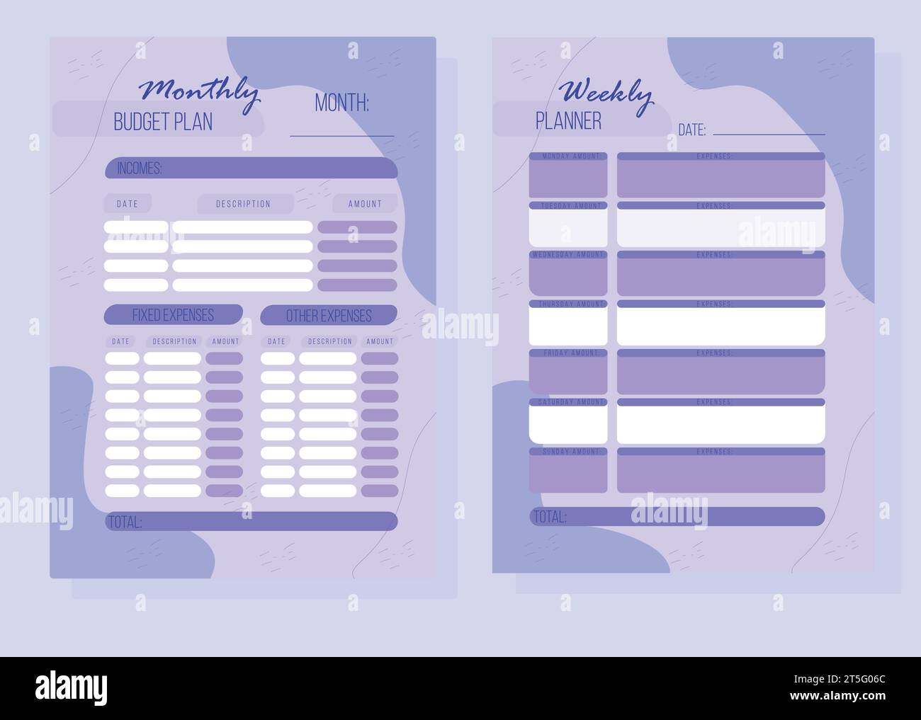 Personal monthly and weekly budget planner in a4 format. Finance ...