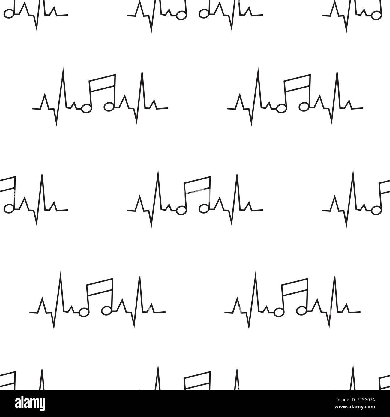 Pattern Musical notes on white background.Musical concept.Continuous ...