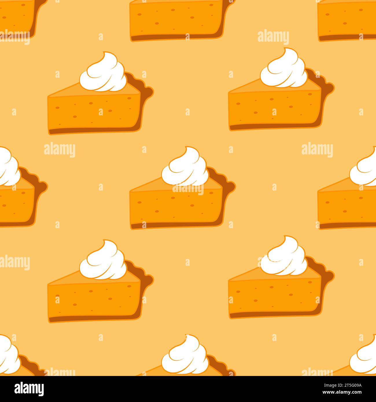 Pumpkin pie with cream seamless pattern.Drawing of pumpkin pie topped ...