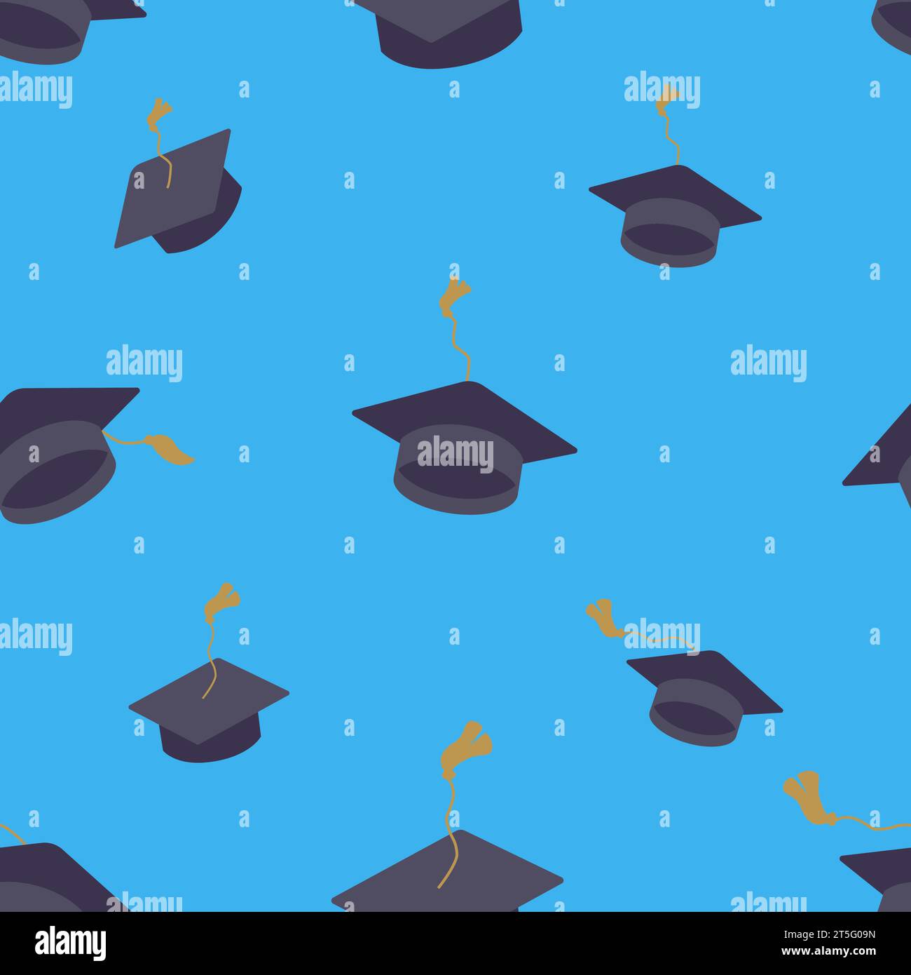 Graduation cap sign icon seamless background. Higher education symbol ...