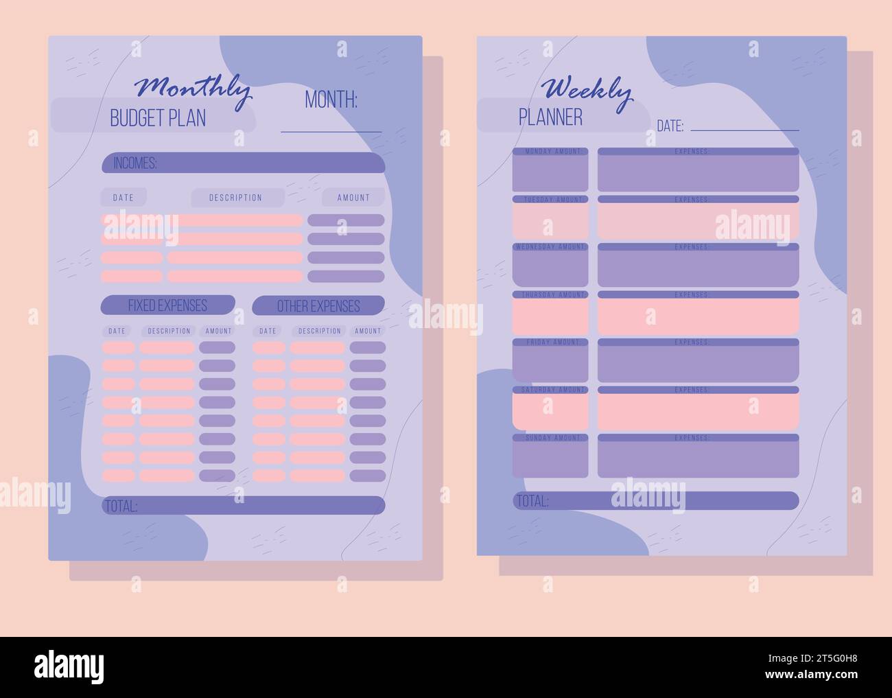 Personal monthly and weekly budget planner in a4 format. Finance ...