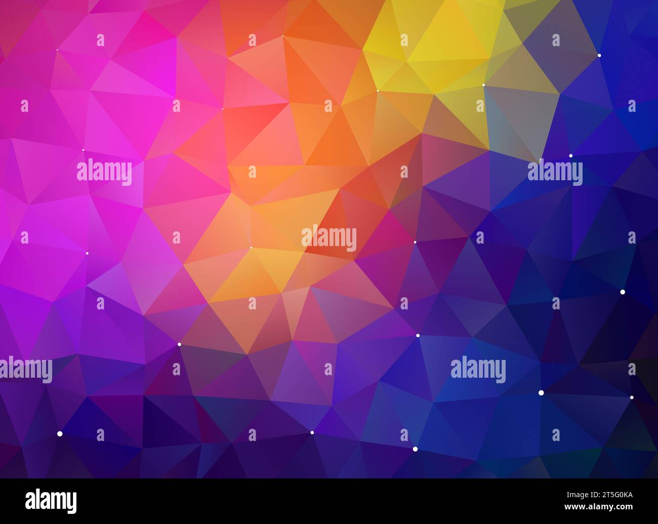 Colorful, vibrant & futuristic rainbow colored polygon vector pattern background with color ...