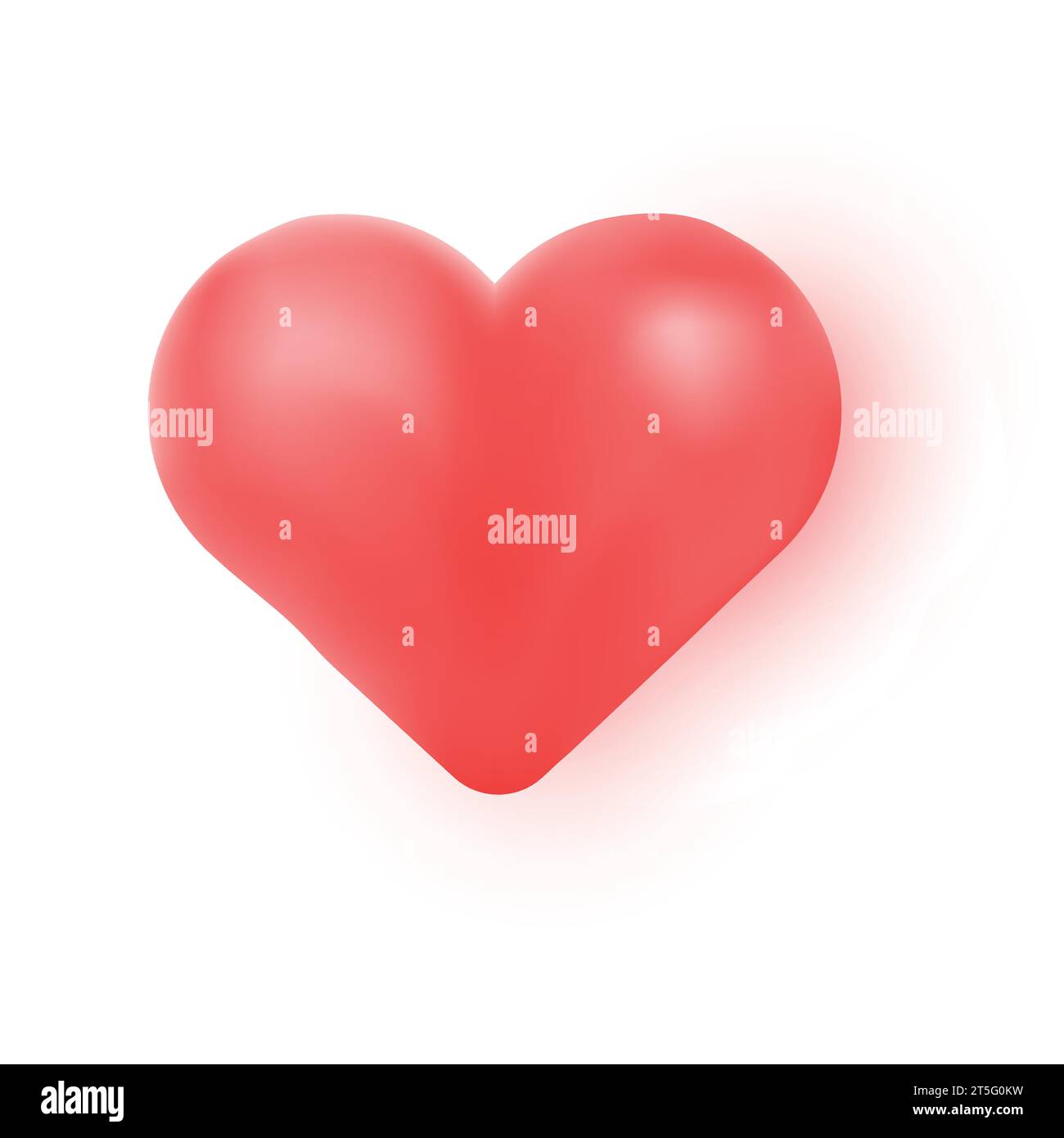 Red heart 3D, Vector Illustration. Perfect red heart vector isolated ...