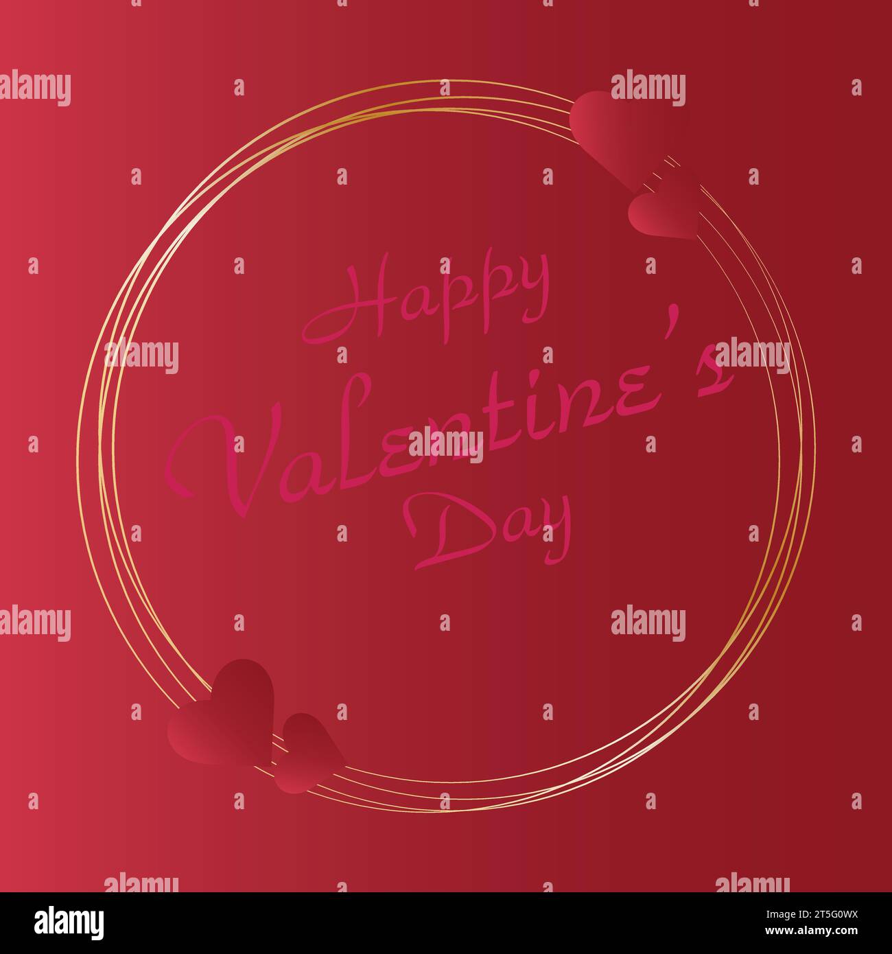 Circle graphic frame with hearts.Valentine's Day background with paper ...