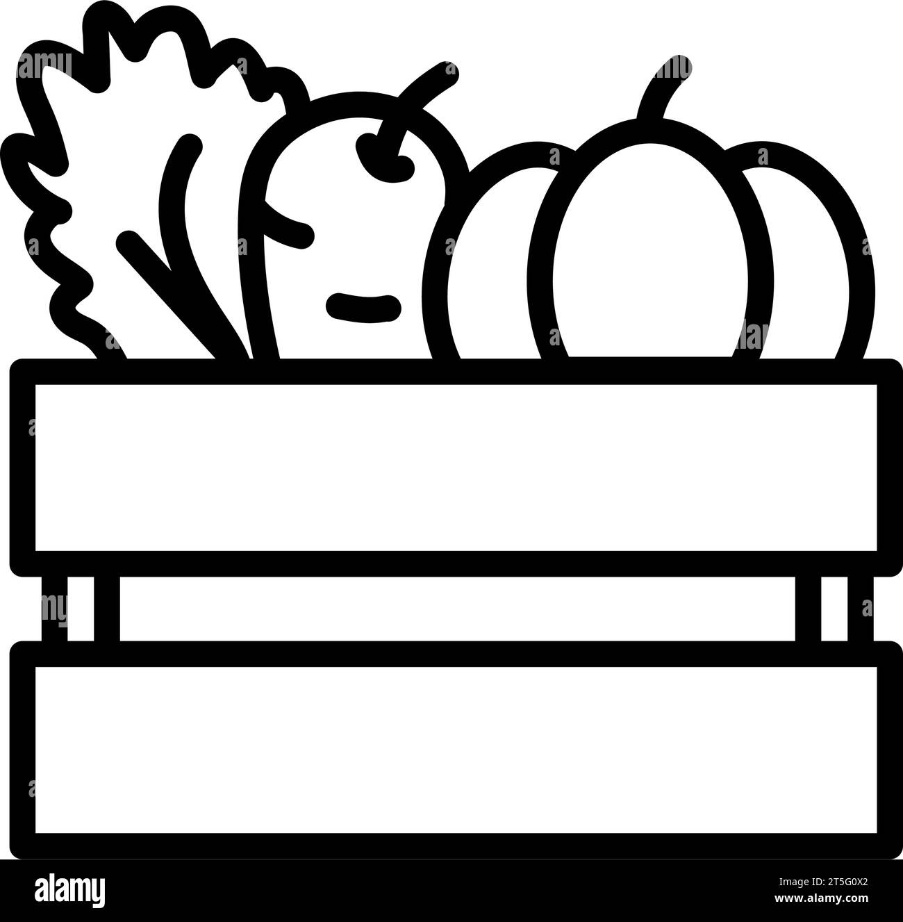 Harvest wooden box line icon. linear style sign for mobile concept and ...