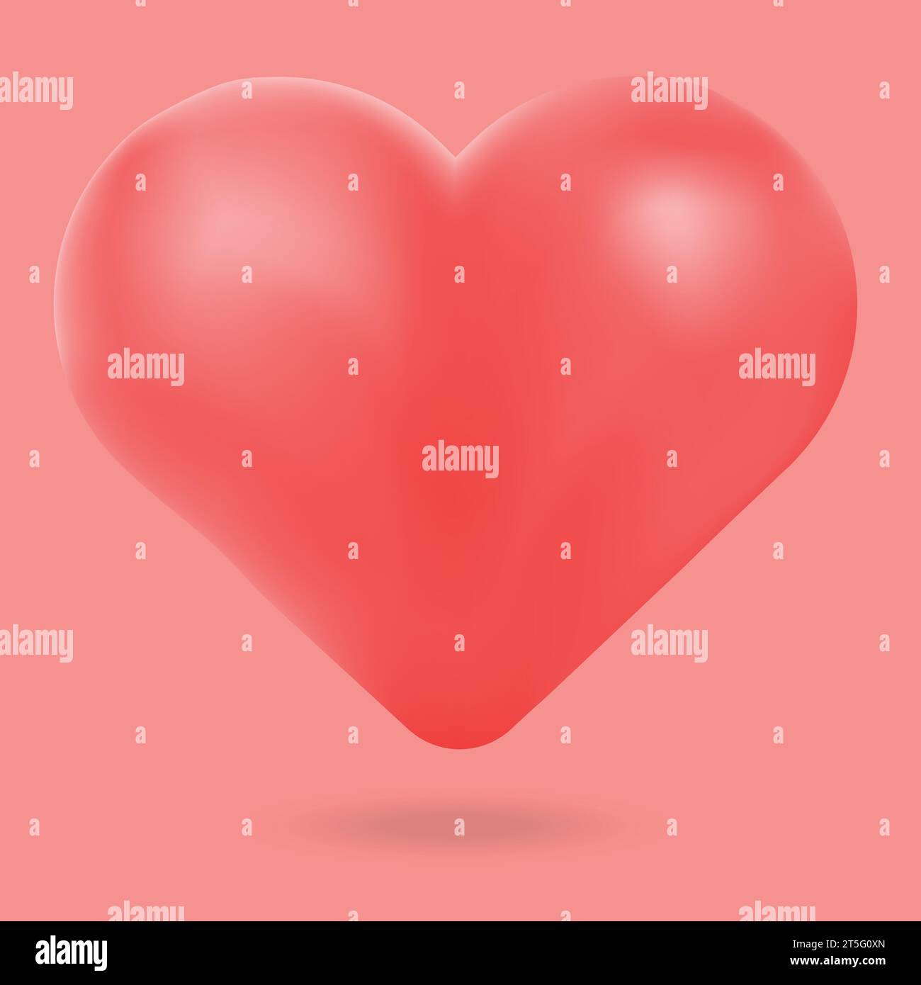 Red heart 3D, Vector Illustration. Perfect red heart vector isolated ...