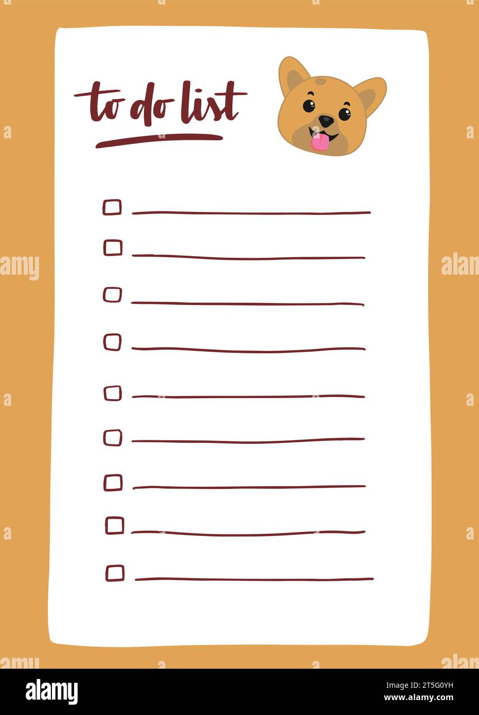 To do list template decorated by cute puppy. Cute design of schedule ...