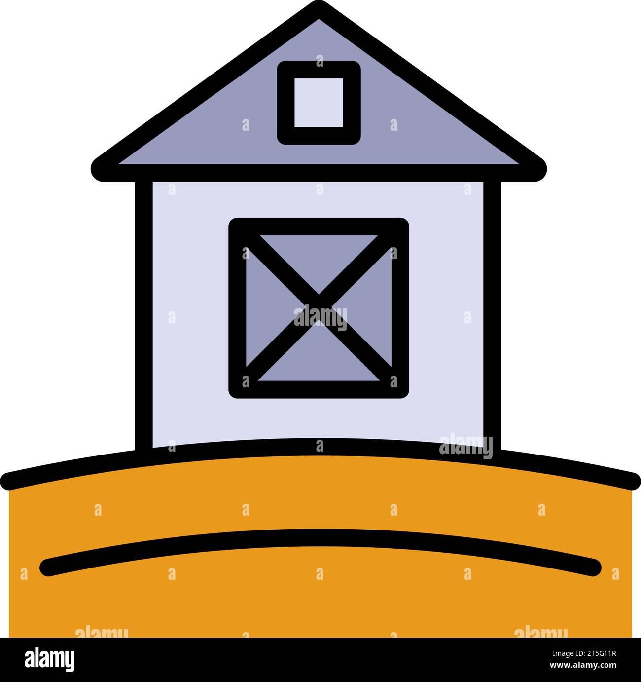 Vector farm house icon template. Simple organic farming symbol ...
