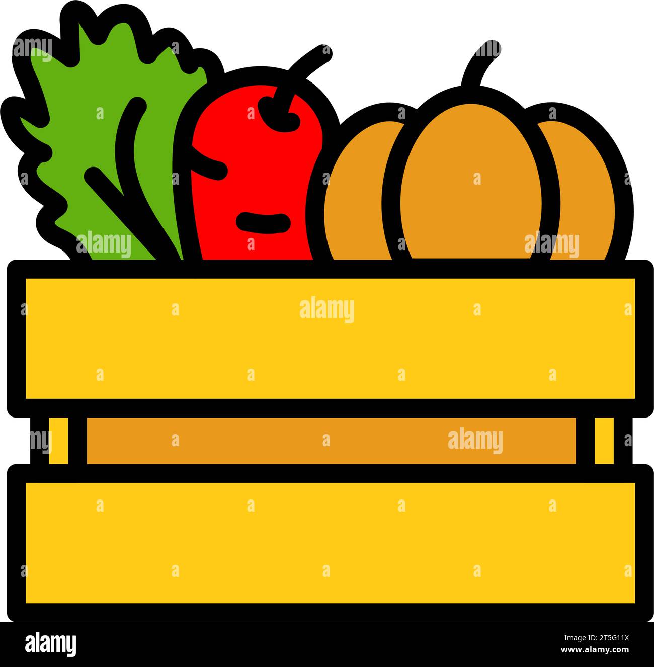Vegetables box color icon Stock Vector Images - Alamy