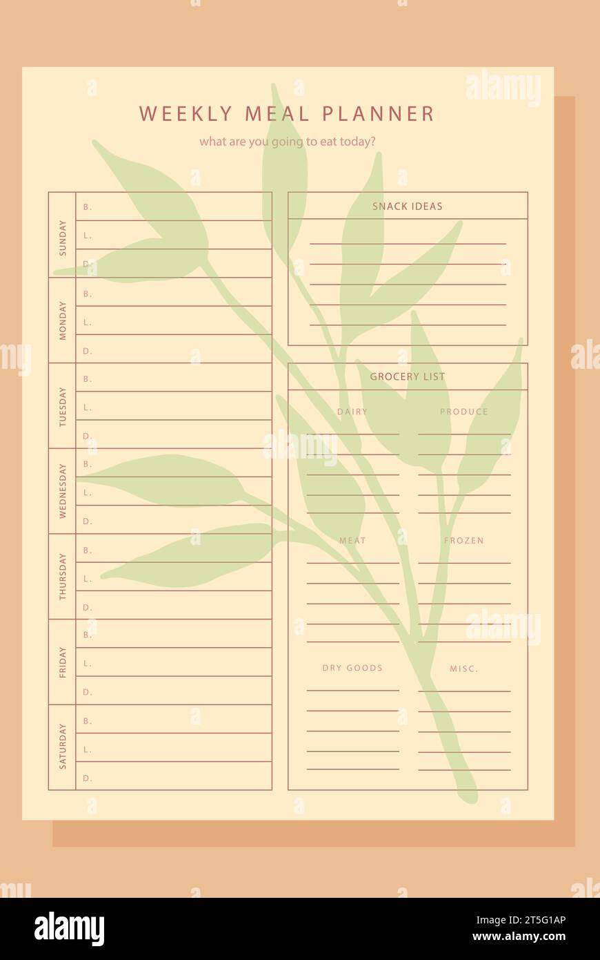 Weekly Menu Meal planner with breakfast, lunch, and dinner form ...