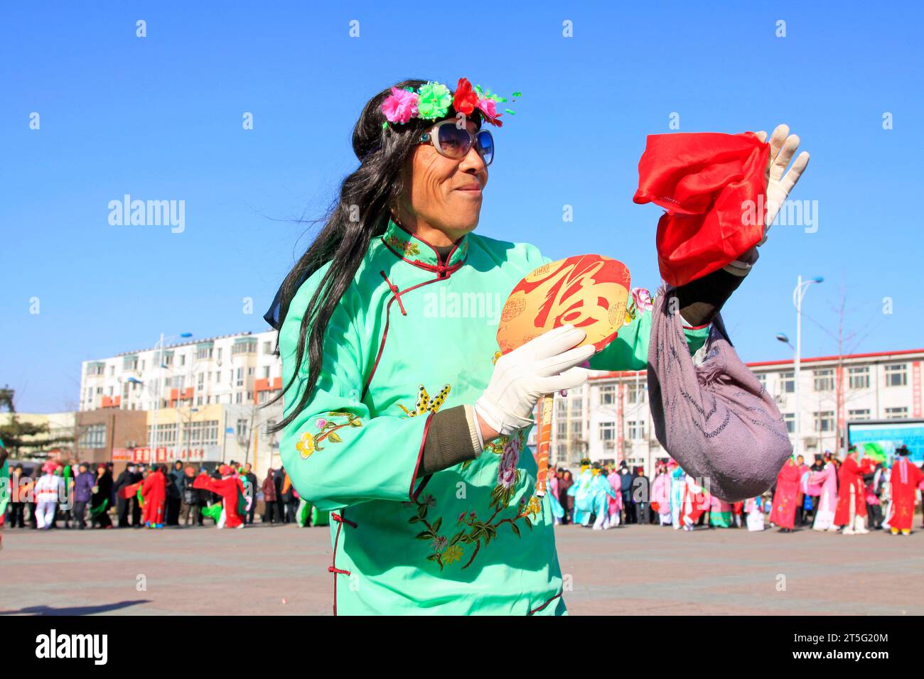 LUANNAN COUNTY - FEBRUARY 9: Buffoon wearing colorful clothes ...
