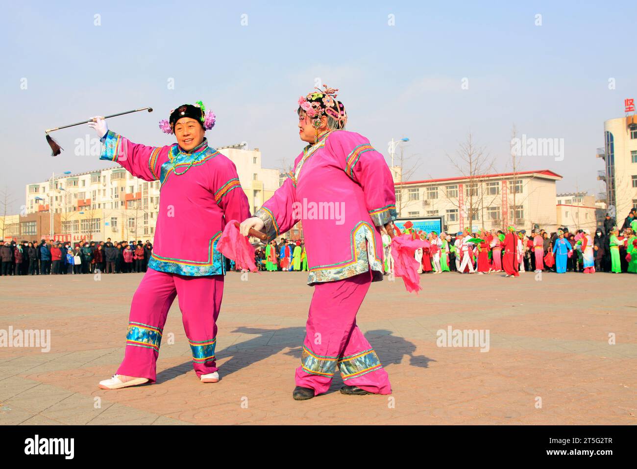 LUANNAN COUNTY - FEBRUARY 11: Buffoon wearing colorful clothes ...