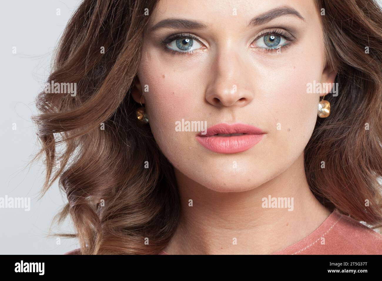 Cute Female Face With Natural Clear Skin Without Retouch Young Perfect Woman Without Retouching