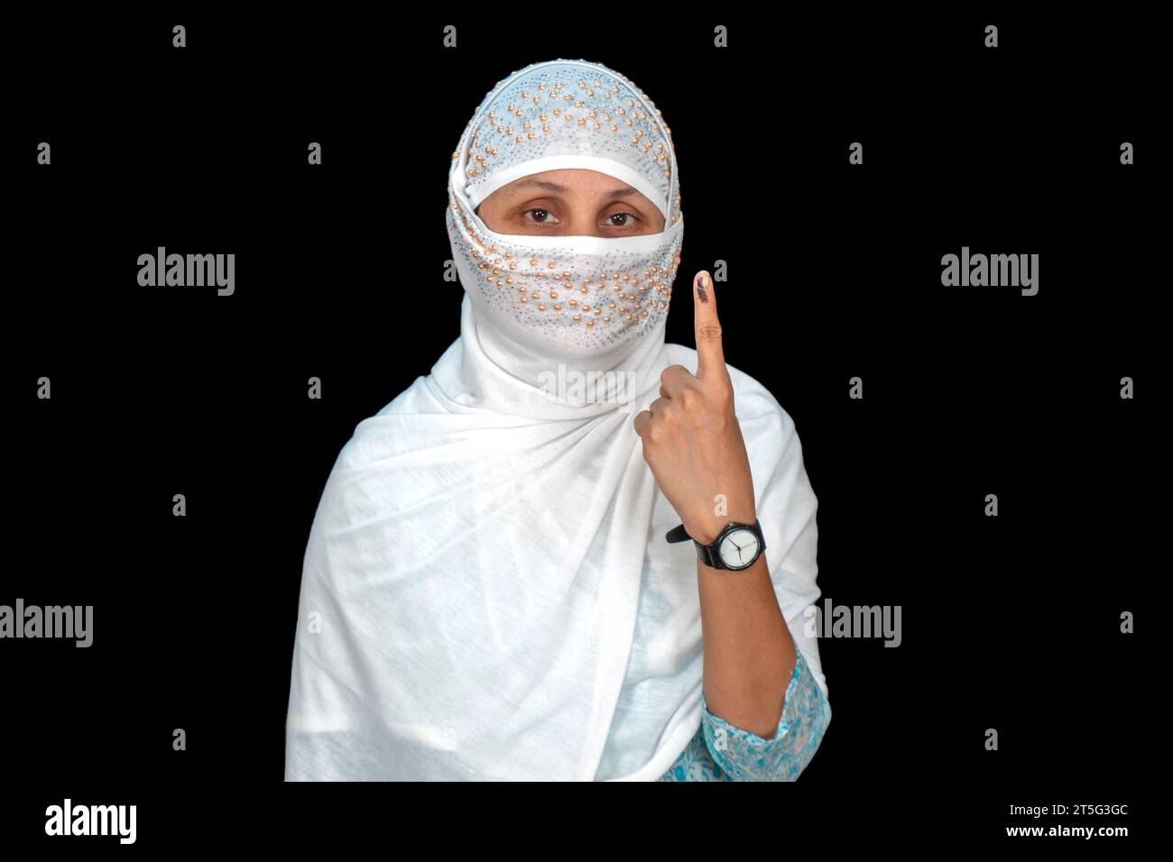 A Young Indian Woman Shows Inked Finger After Casting Her Vote With ...