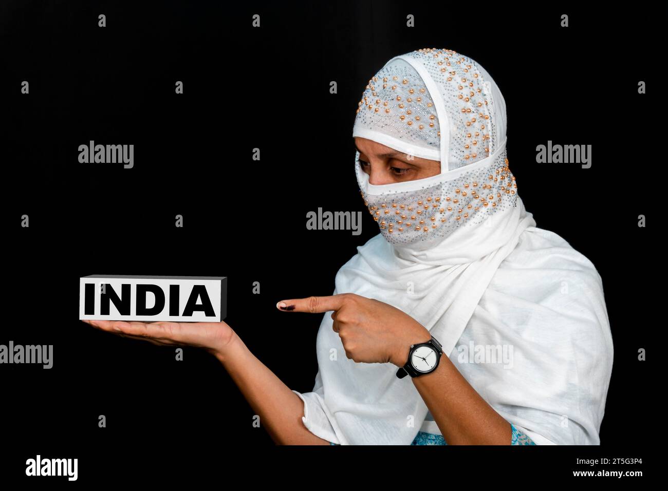 A Young Indian Woman Shows Inked Finger After Casting Her Vote, With ...