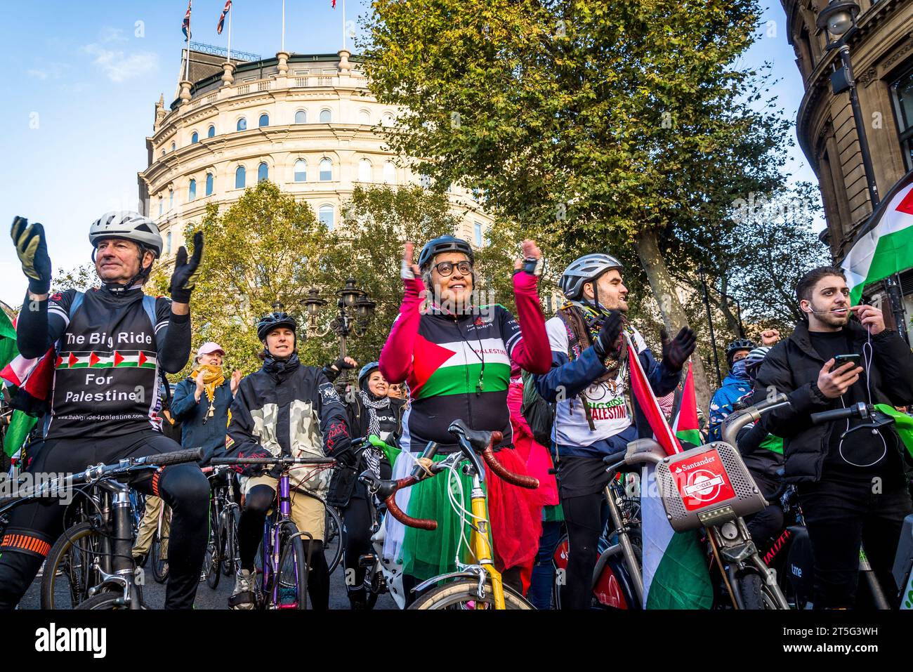 Bike ride in support of Gaza Sunbirds, a Gaza para-cycling team, at the ...