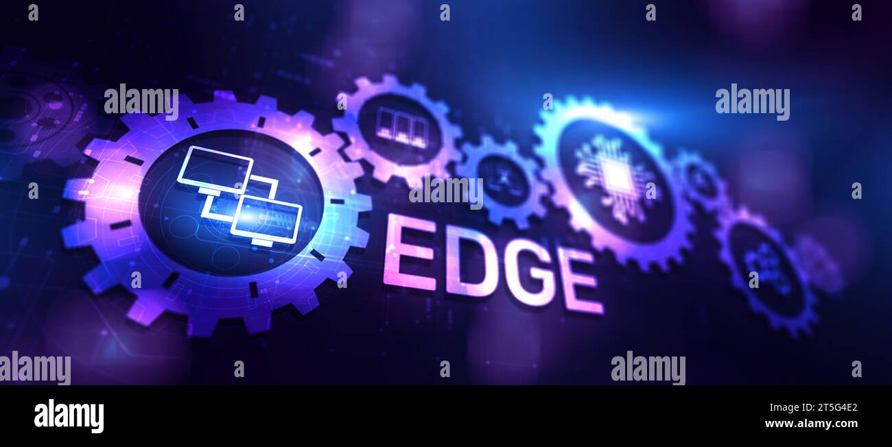 Edge computing modern IT technology on virtual screen concept Stock ...