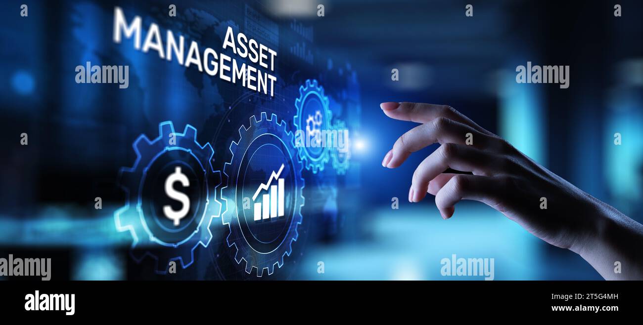 Asset management Business technology internet concept button on virtual ...