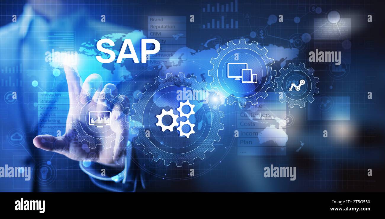 SAP - Business process automation software. ERP enterprise resources ...