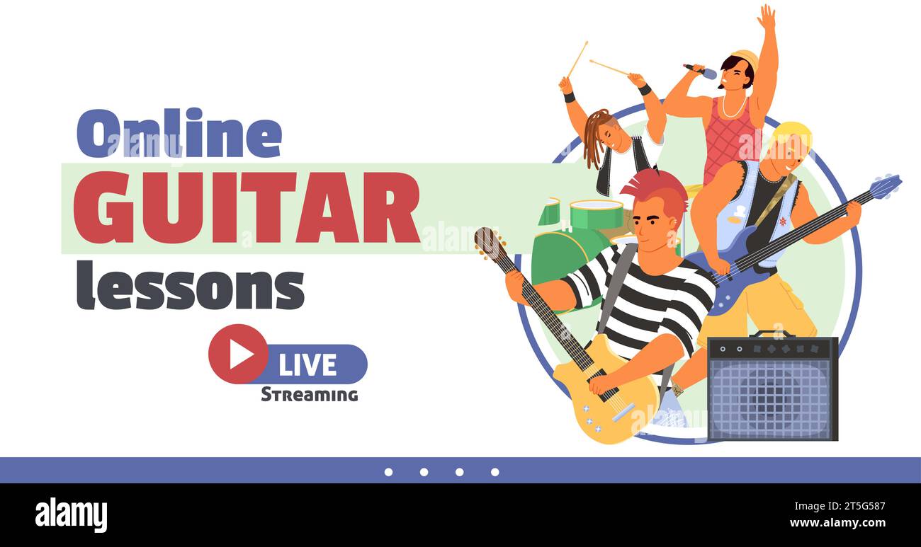 Guitar playing lessons Stock Vector Images - Alamy
