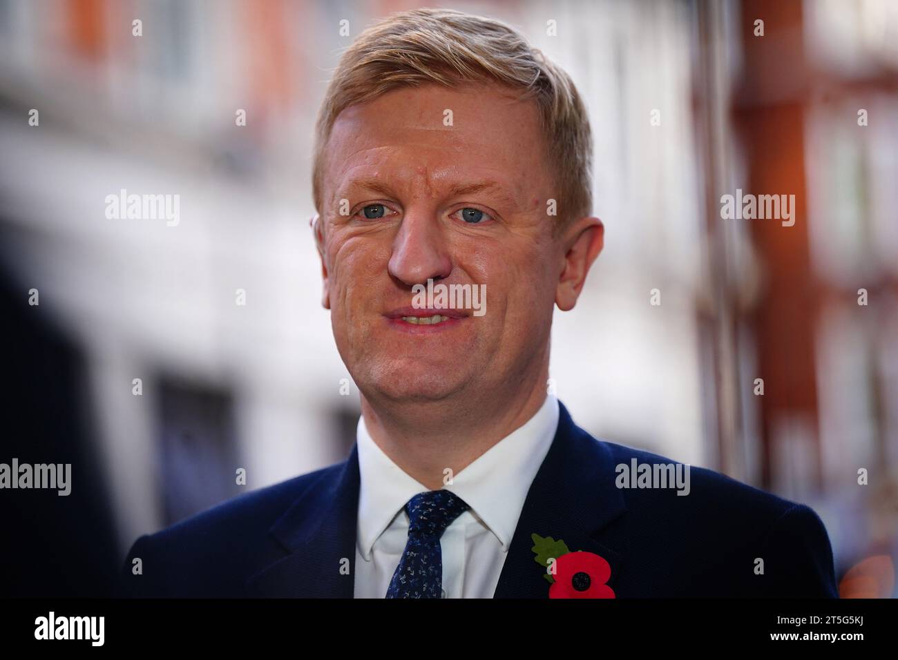 Deputy Prime Minister Oliver Dowden speaking to the media outside BBC ...