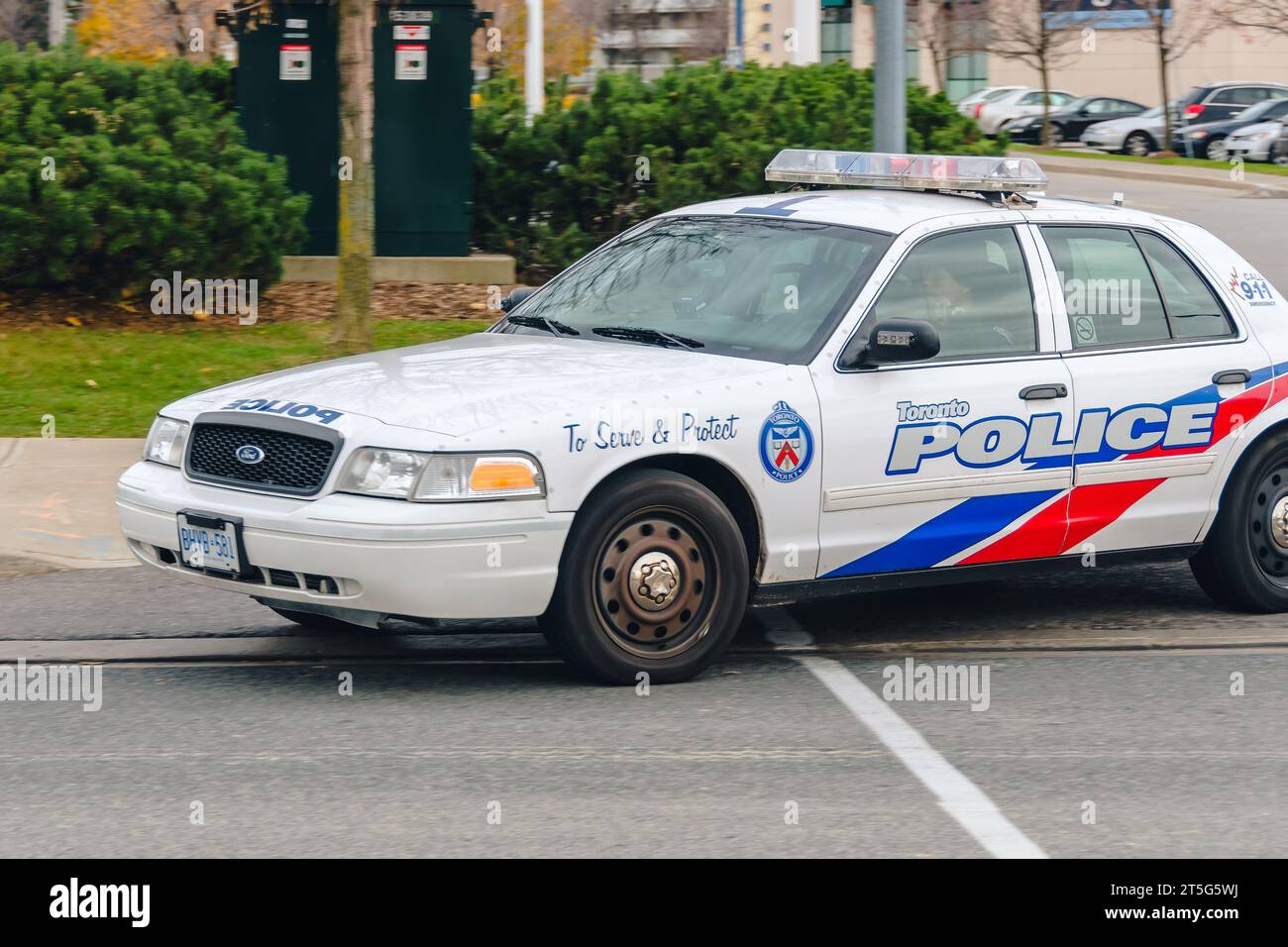 Toronto, Canada, 2013, A Ford car is branded with the Toronto Police ...