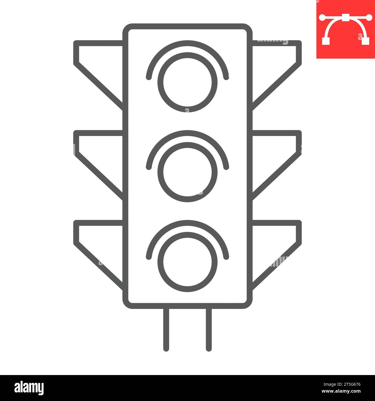 Traffic light line icon, navigation and traffic regulation, traffic ...