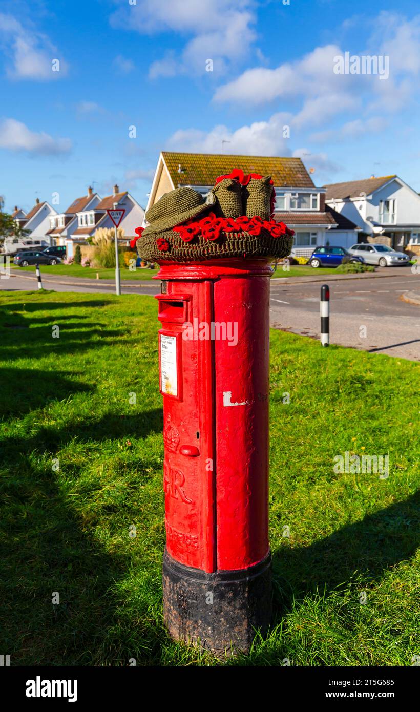 Poole, Dorset, UK. 5th November, 2023. A poignant knitted crocheted ...