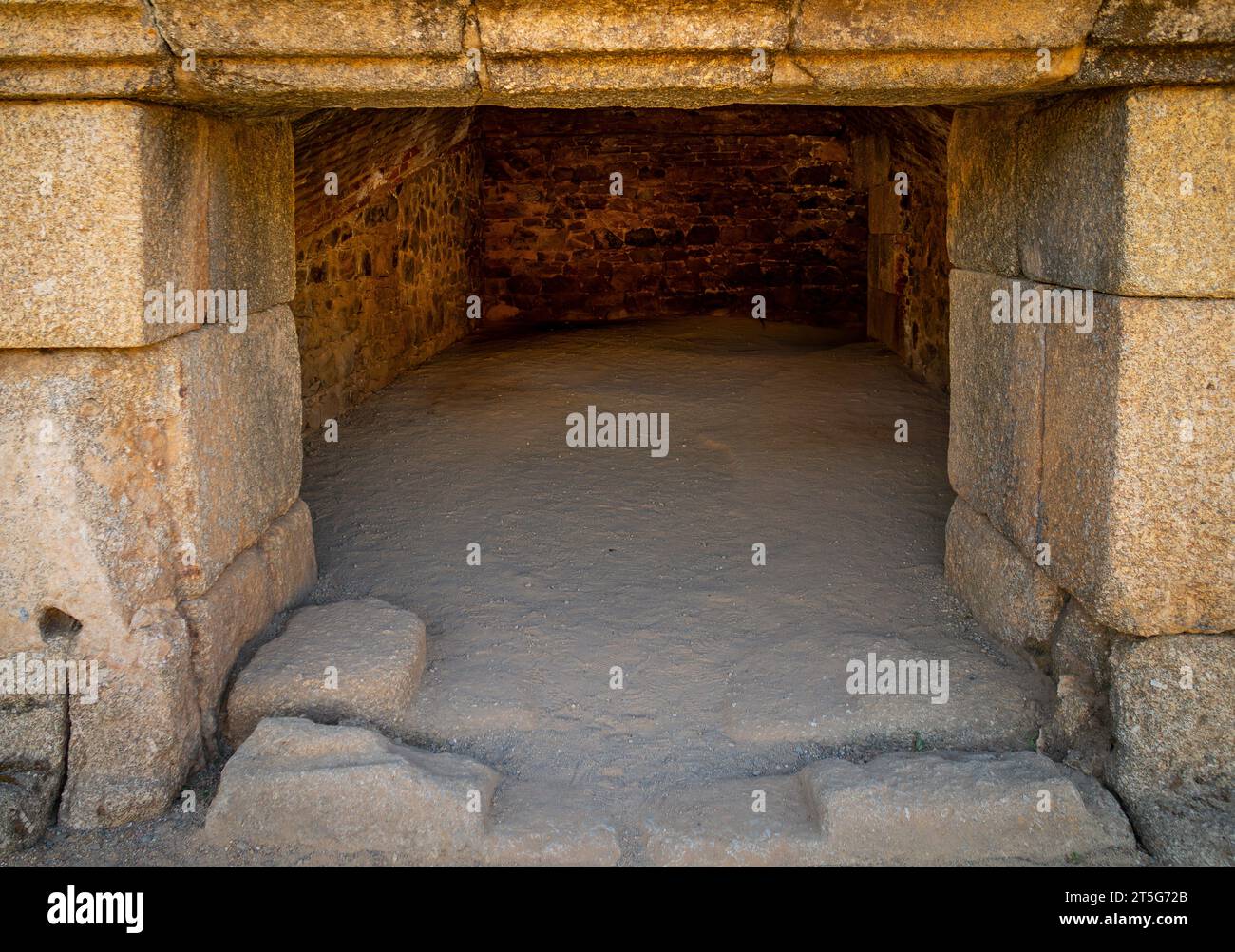 Gladiator room or beast cages in the Mérida amphitheater, made of rock ...