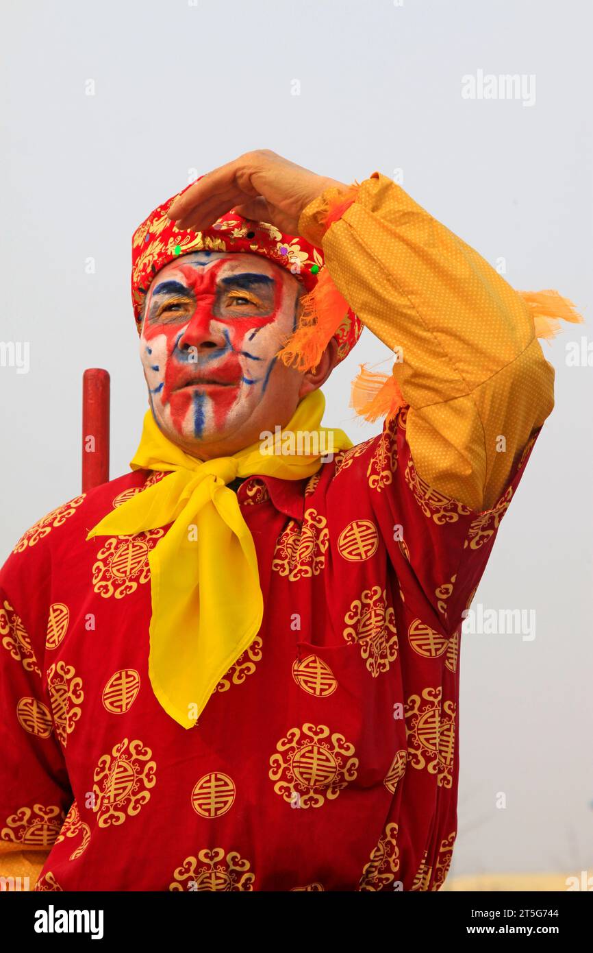 LUANNAN COUNTY - FEBRUARY 15: Sun wukong's image wearing colorful ...