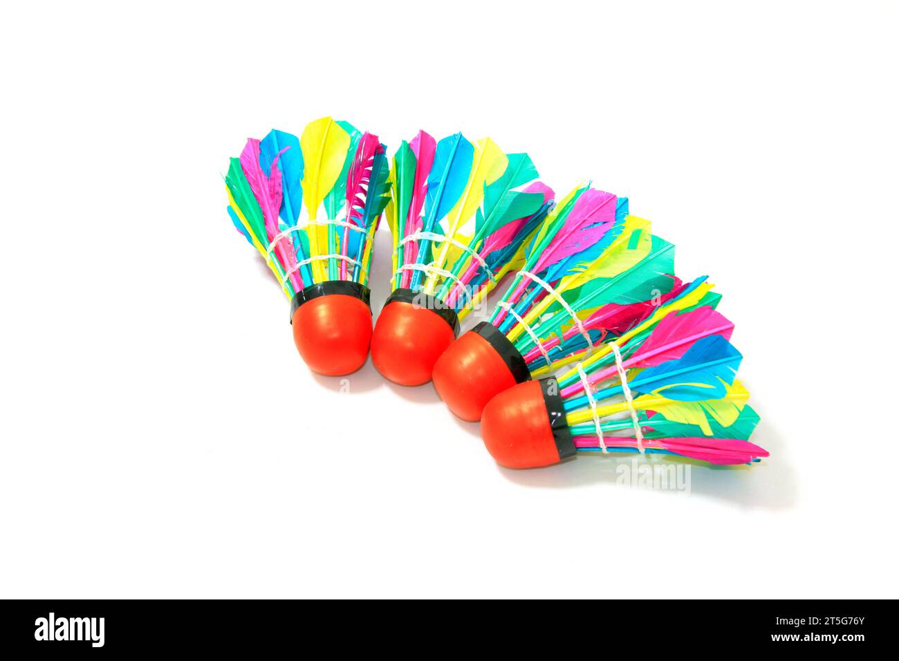 color badminton on a white background, in a shop Stock Photo - Alamy