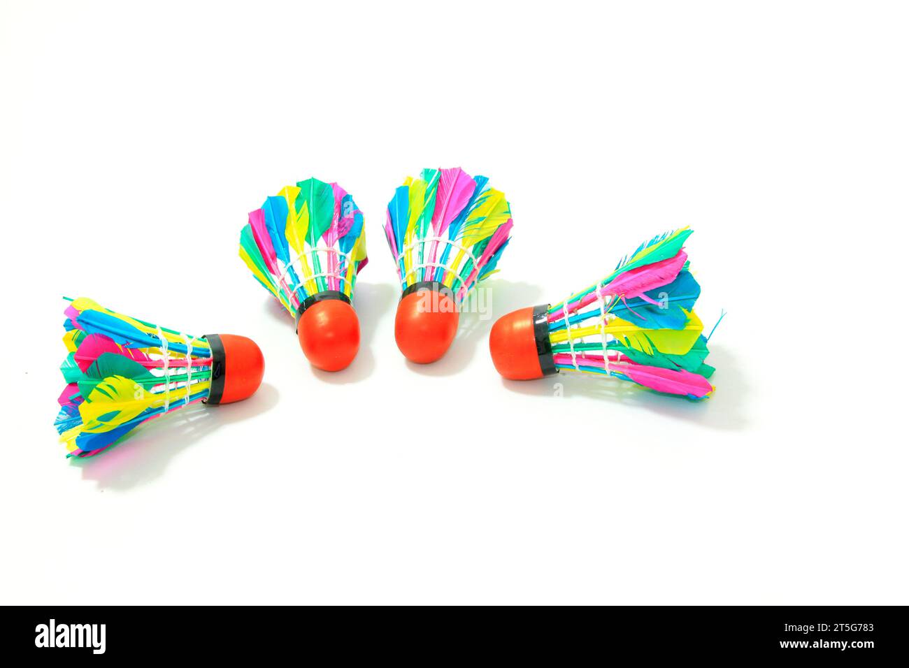 color badminton on a white background, in a shop Stock Photo - Alamy