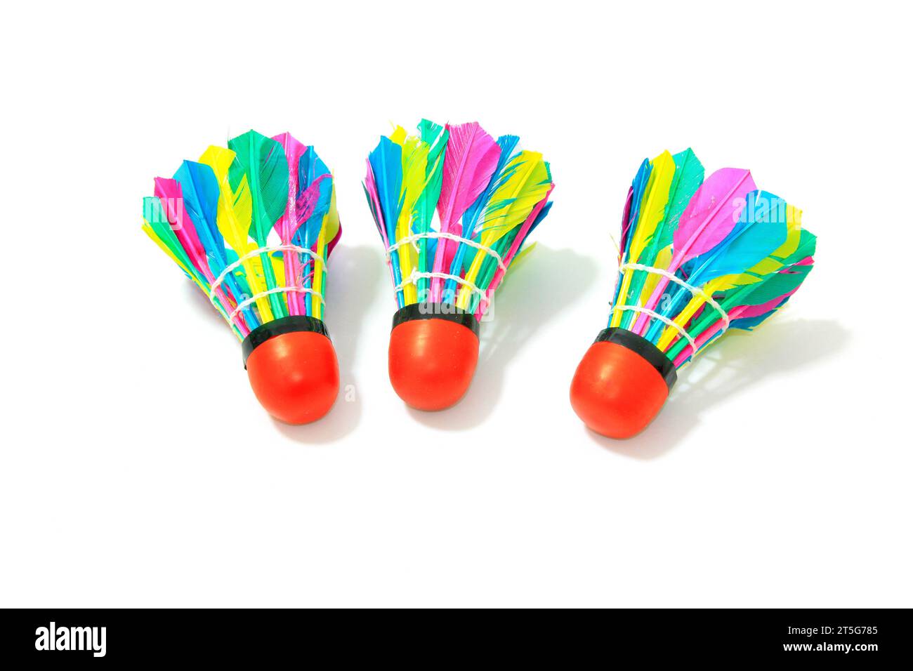 color badminton on a white background, in a shop Stock Photo - Alamy