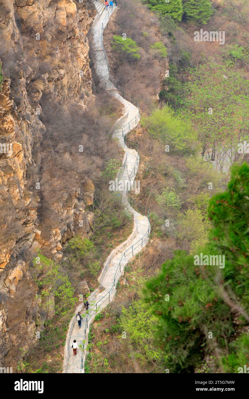 mountain road in a geological park, beijing, china Stock Photo - Alamy