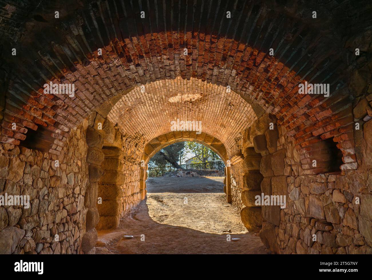 Corridor Interior of the entrance and exit of the ancient Roman Theater ...