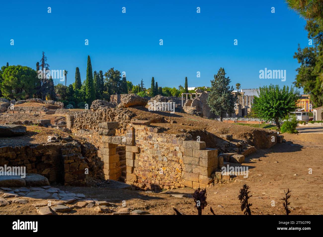 View of the ruins of the architectural complex of the Roman ...