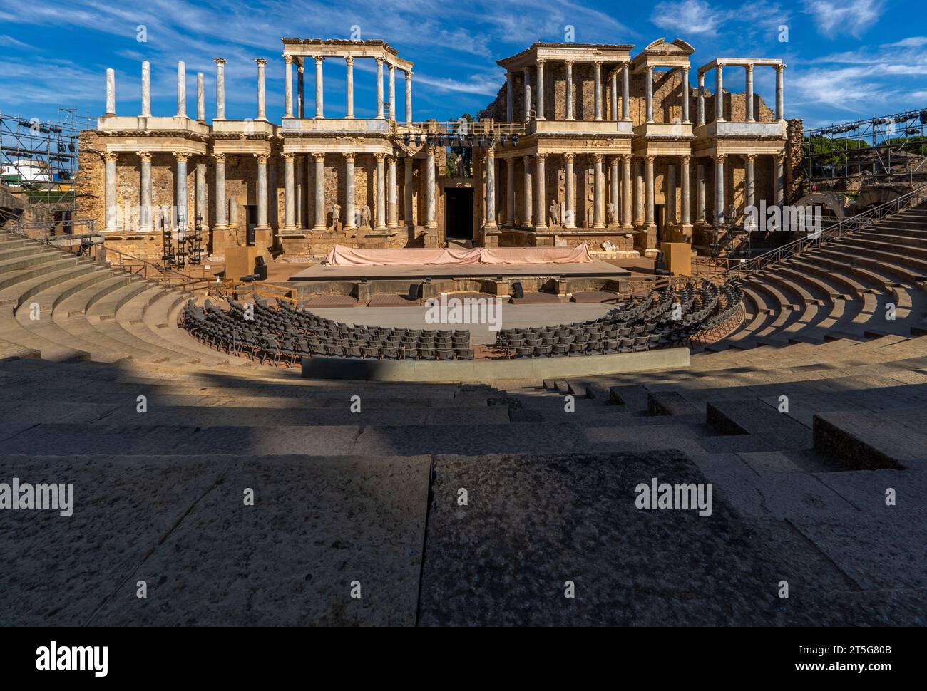Complete view from below of the floor of the Roman Theater of Mérida ...