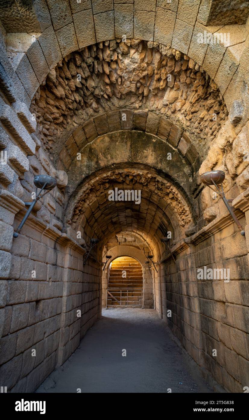 Interior of one of the entrances to the stands and stage of the ancient ...